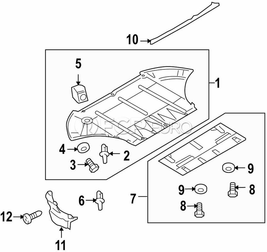 Audi Radiator Support Splash Shield - Genuine Audi 4E0825195 | FCP Euro