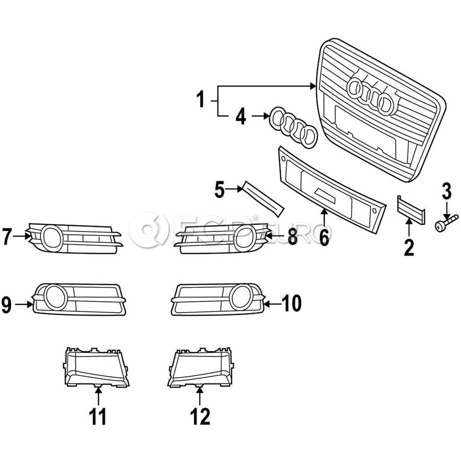 Audi License Plate Bracket - Genuine Audi 4F0807287C1QP | FCP Euro