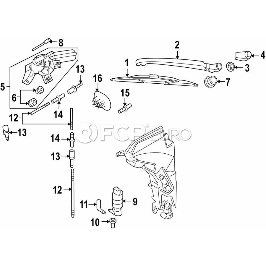 Audi Back Glass Wiper Blade - Genuine Audi 4F9955425 | FCP Euro