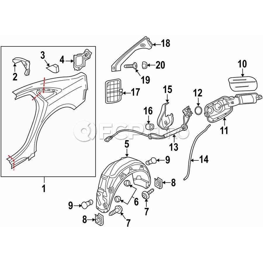 Audi Fuel Filler Door Lock Actuator - Genuine Audi 4H0810773G | FCP Euro