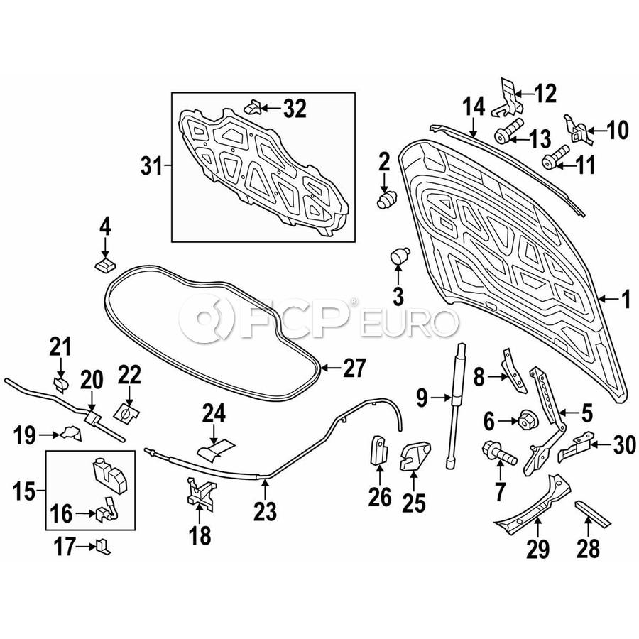 Audi Hood Release Cable (A8 Quattro S8) - Genuine Audi 4H1823535B | FCP ...