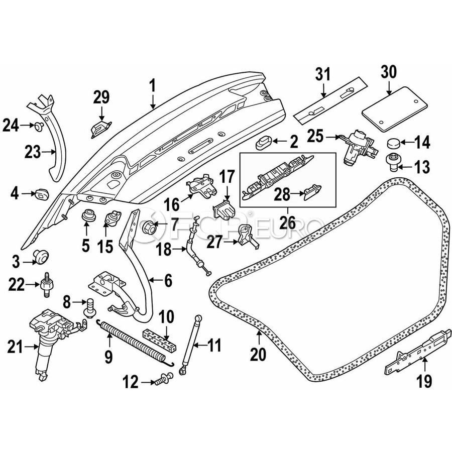 Audi Deck Lid Stop Buffer - Genuine Audi 4H0827374B | FCP Euro