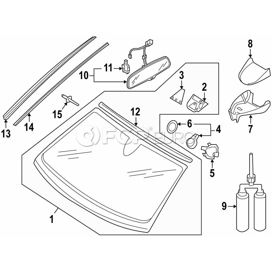 Audi Interior Rear View Mirror Cover - Genuine Audi 4H0907299DX6 | FCP Euro