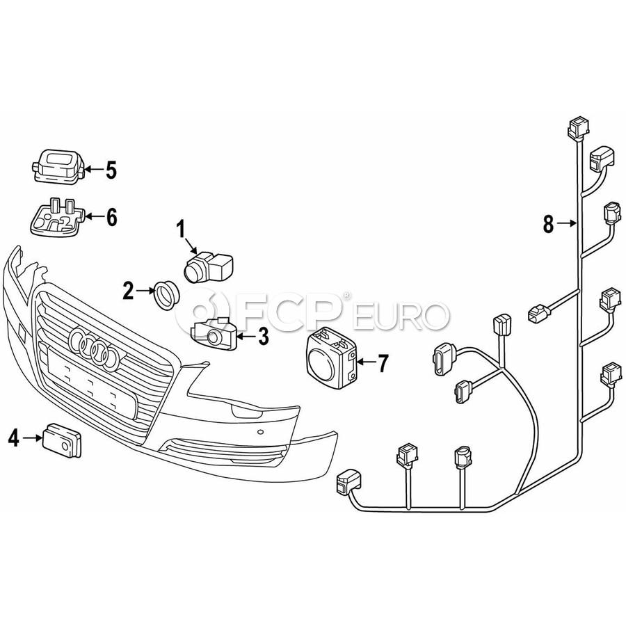 Audi Parking Aid Sensor Bracket - Genuine Audi 4H0919289DT94 | FCP Euro
