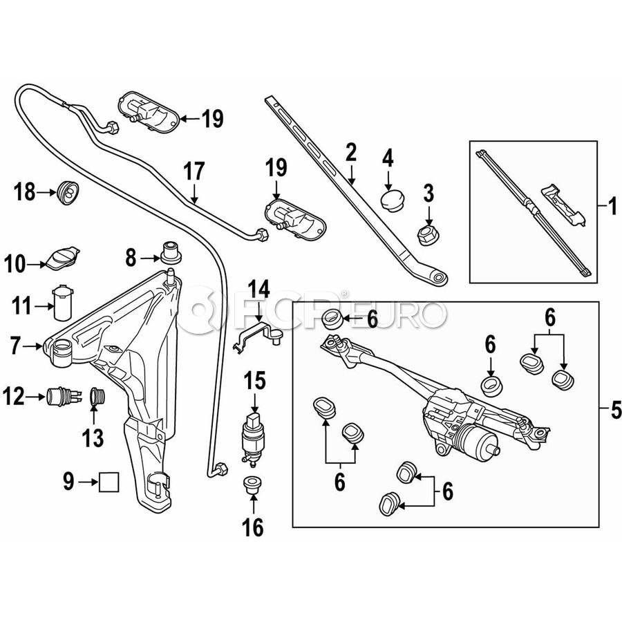 Audi Windshield Washer Nozzle - Genuine Audi 4H0955989C | FCP Euro