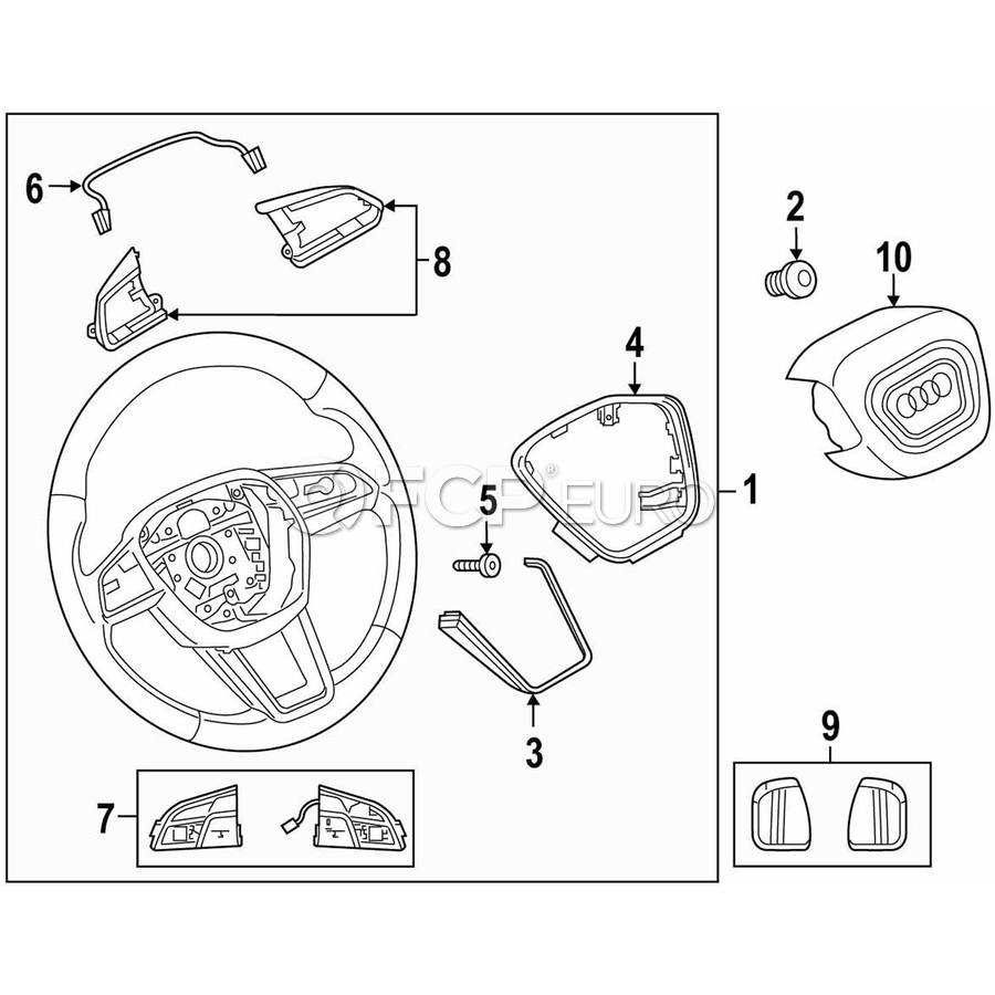 Audi Steering Wheel Radio Controls - Genuine Audi 4K0951523PV58 | FCP Euro