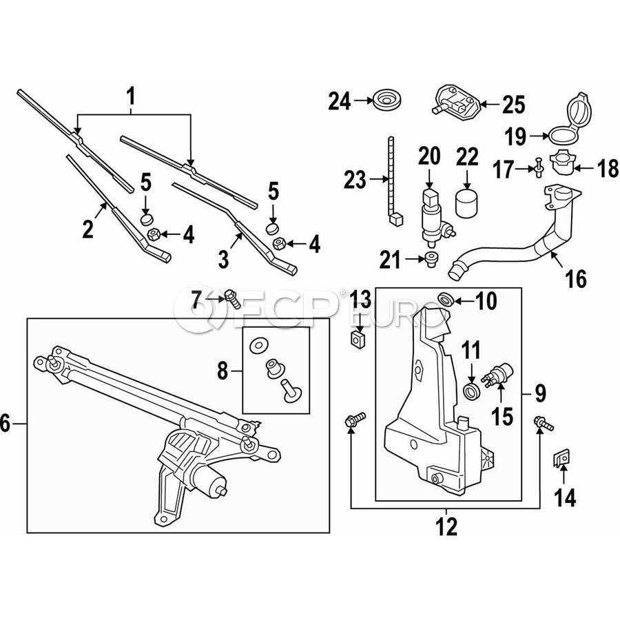 Audi Windshield Washer Nozzle - Genuine Audi 4KE955987 | FCP Euro