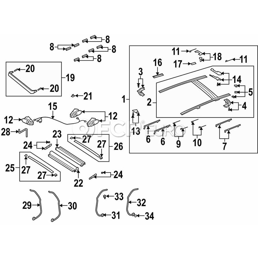 Audi VW Sunroof Guide Jaw - Genuine Audi VW 4L0898926 | FCP Euro