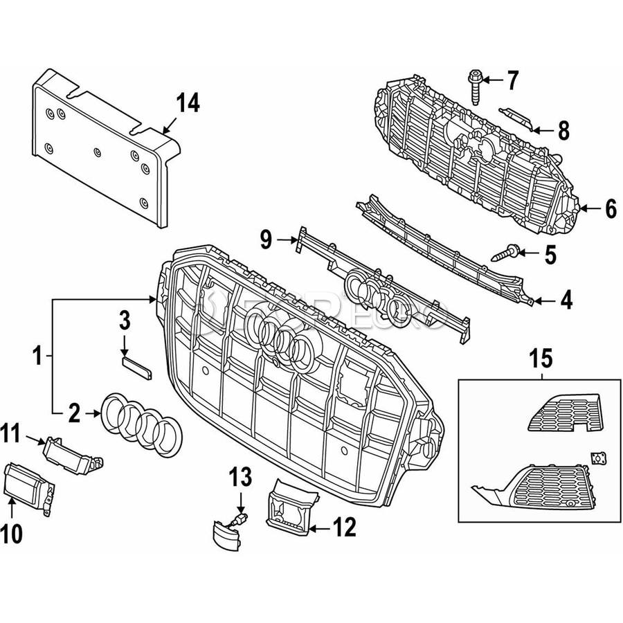 Audi Grille Reinforcement - Genuine Audi 4M0807233G | FCP Euro