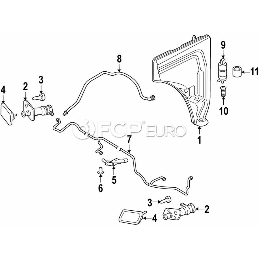 Audi Headlight Washer Hose - Genuine Audi 4M0955970E | FCP Euro