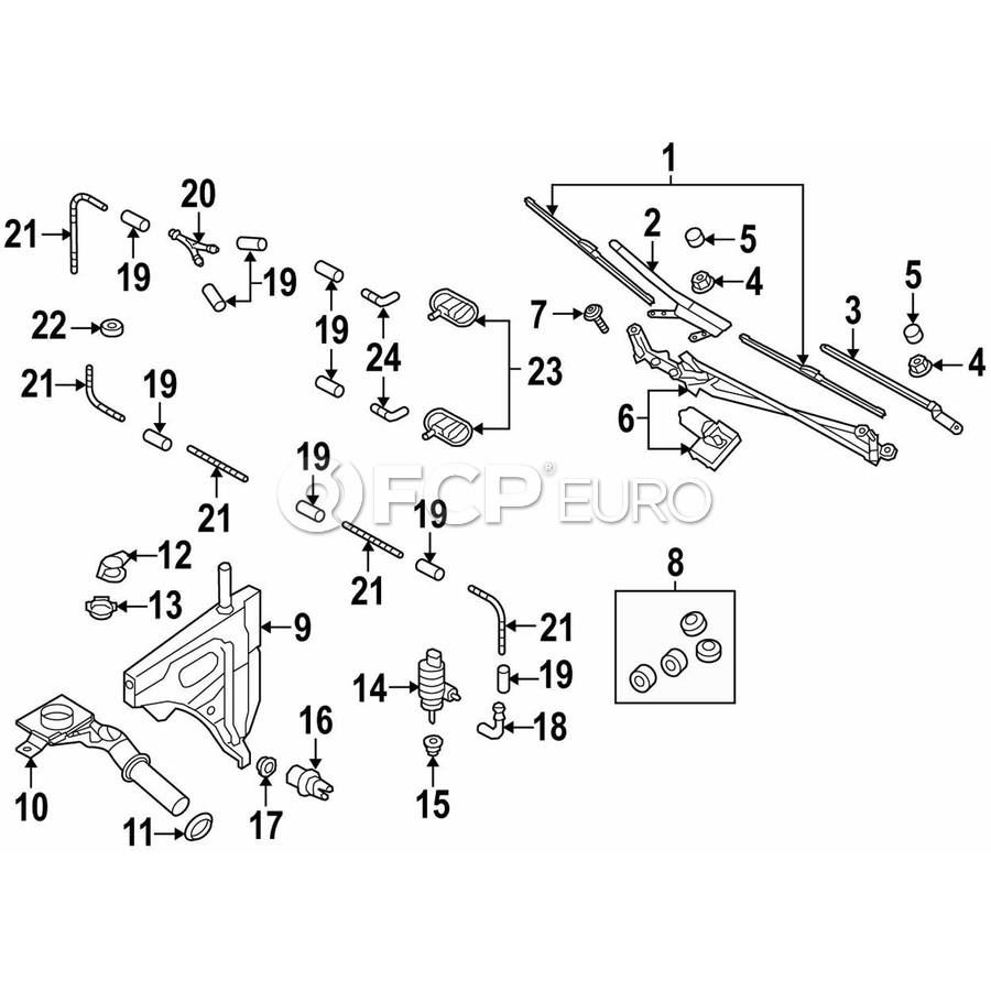 Audi Windshield Washer Nozzle - Genuine Audi 4M0955987 | FCP Euro