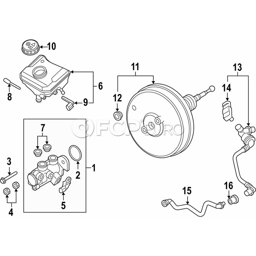 Audi Brake Master Cylinder - Genuine Audi 4M8611021REP | FCP Euro