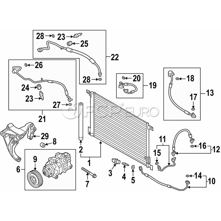 Audi A/C Refrigerant Suction Hose - Genuine Audi 4N0260707L | FCP Euro
