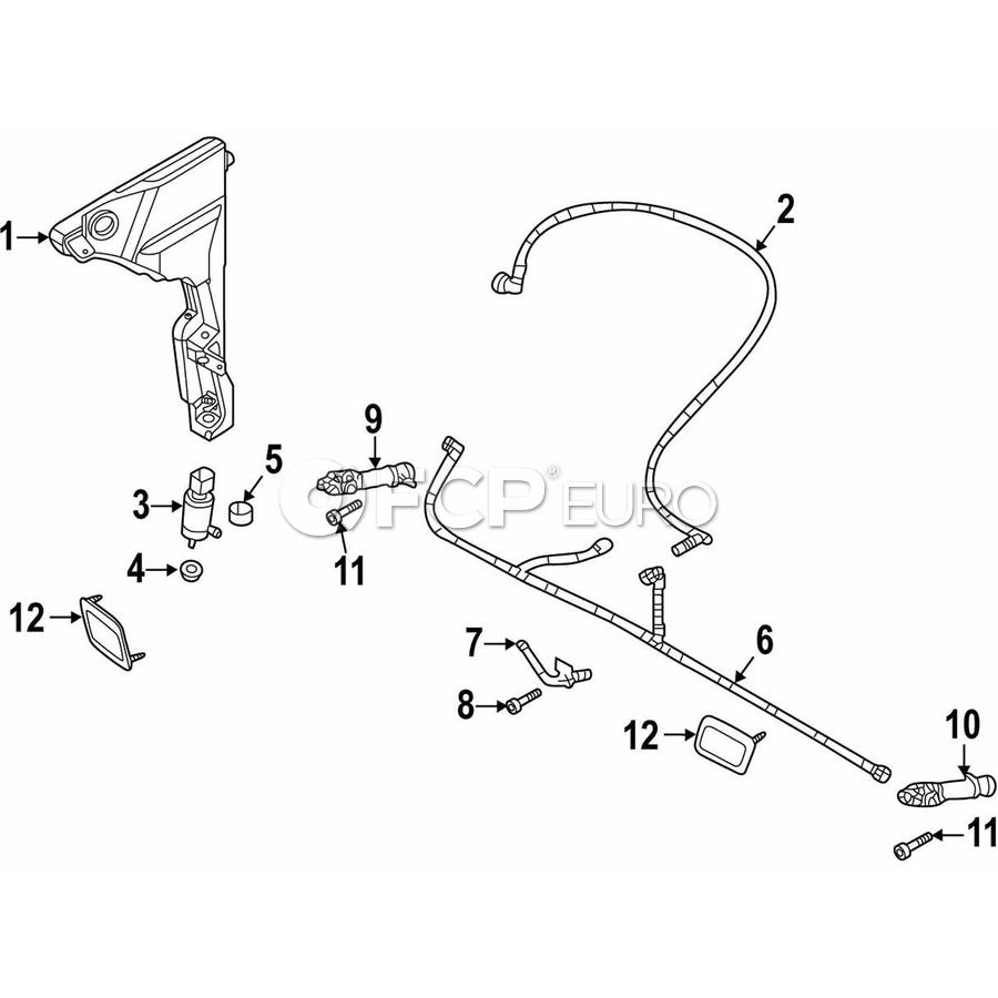 Audi Headlight Washer Hose - Genuine Audi 4N0955970 | FCP Euro