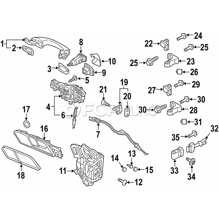 Volkswagen Exterior Door Handle Gasket - Genuine VW 510837087B | FCP Euro