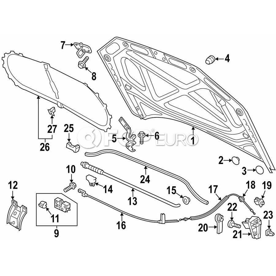Volkswagen Hood Latch Support - Genuine VW 561805567A | FCP Euro