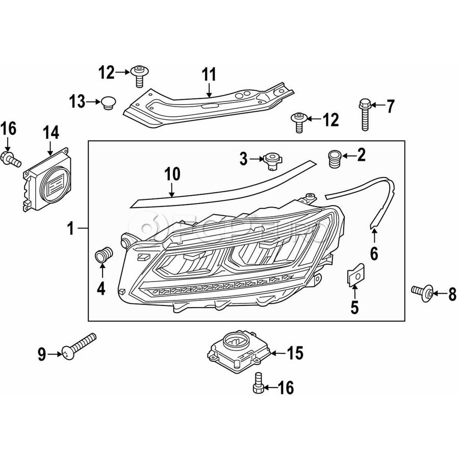 Volkswagen Headlight Molding - Genuine VW 561998120 | FCP Euro
