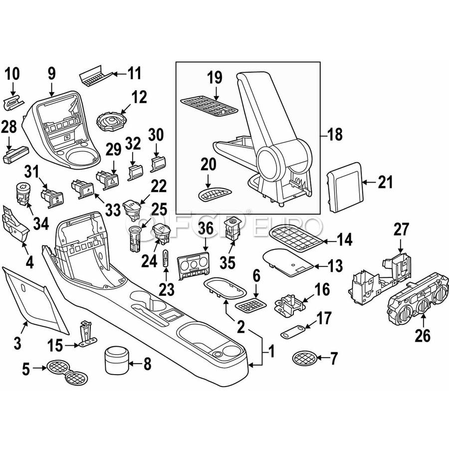 Volkswagen Console Armrest - Genuine VW 5C5864207MLRV | FCP Euro