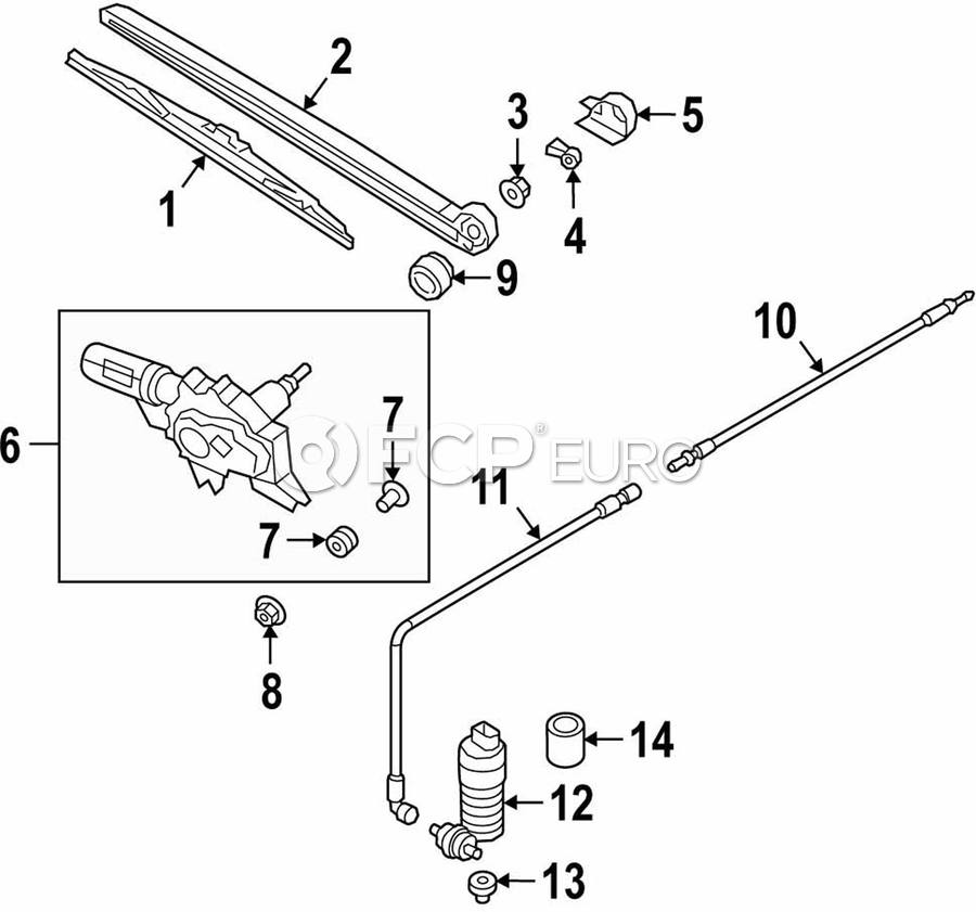 Audi VW Back Glass Wiper Motor - Genuine Audi VW 5E5955711B | FCP Euro