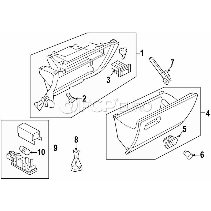 Volkswagen Glove Box Door - Genuine VW 5G1857114H82V | FCP Euro