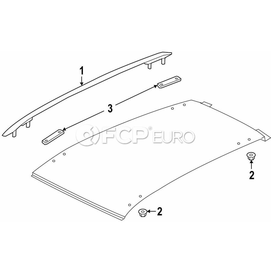Volkswagen Roof Luggage Carrier Side Rail Gasket - Genuine VW ...
