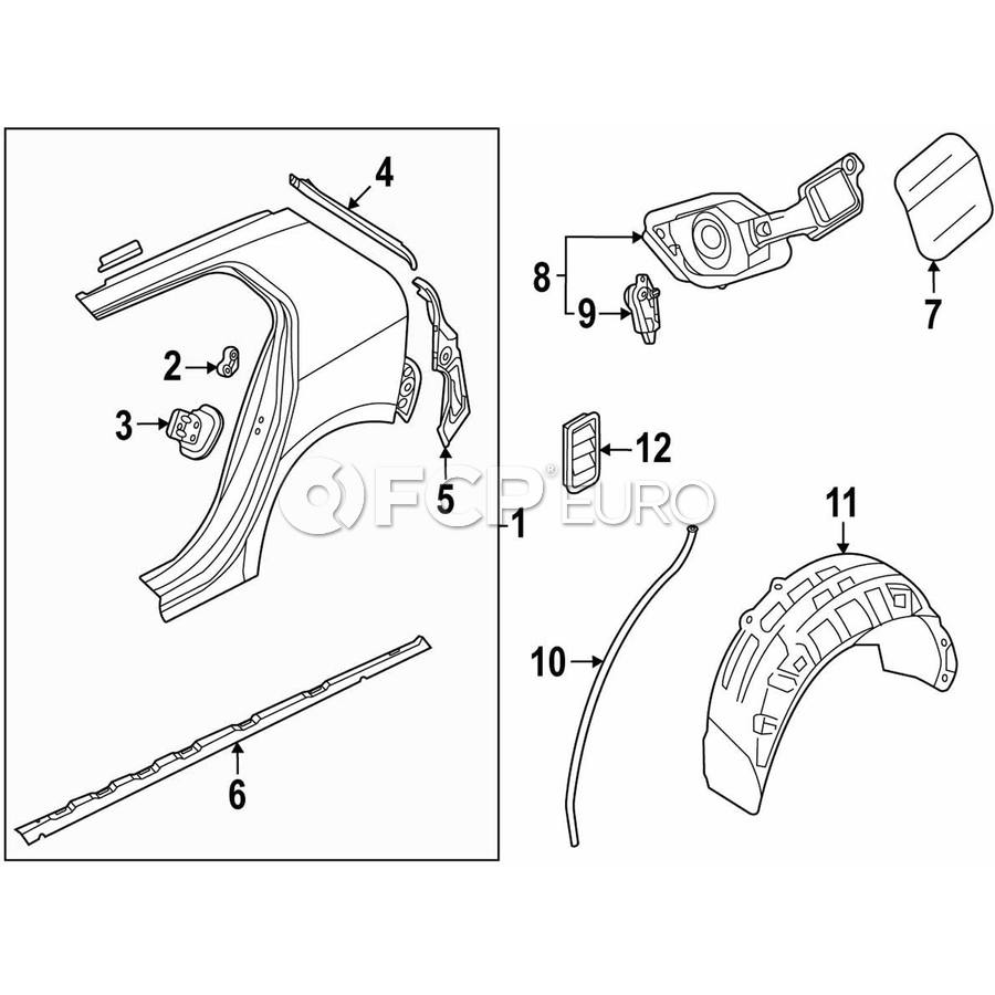 VW Fuel Filler Hinge Housing Assembly - Genuine VW 5H0809857D | FCP Euro