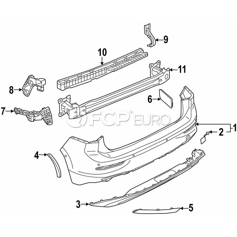 Volkswagen Bumper Guide Bracket - Genuine VW 5H6807394D | FCP Euro