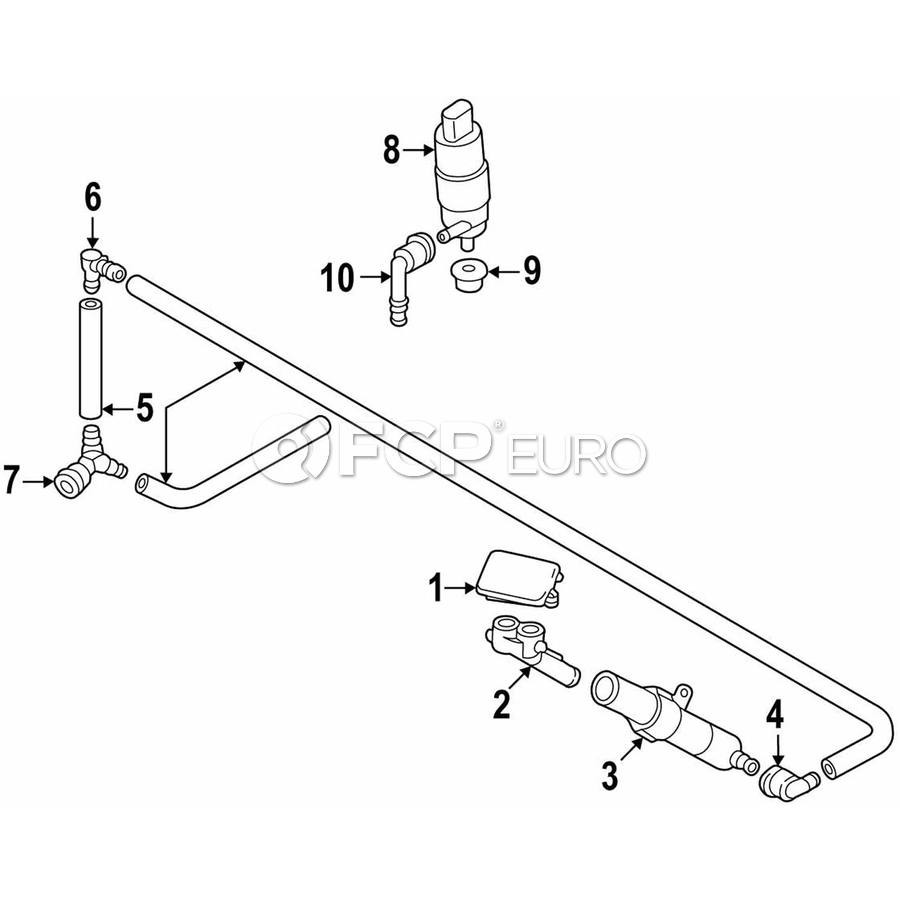 VW Headlight Washer Nozzle - Genuine VW 5K0955103A | FCP Euro