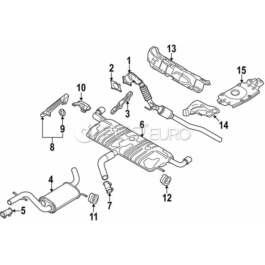Volkswagen Exhaust Muffler - Genuine VW 5K6253609AS | FCP Euro