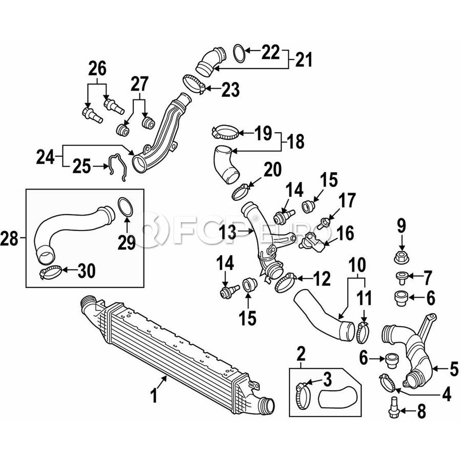 Audi Turbocharger Intercooler Pipe - Genuine Audi 5N0145792D | FCP Euro
