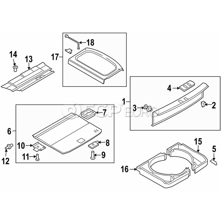 Volkswagen Cargo Cover - Genuine VW 5N0858855B1BS | FCP Euro