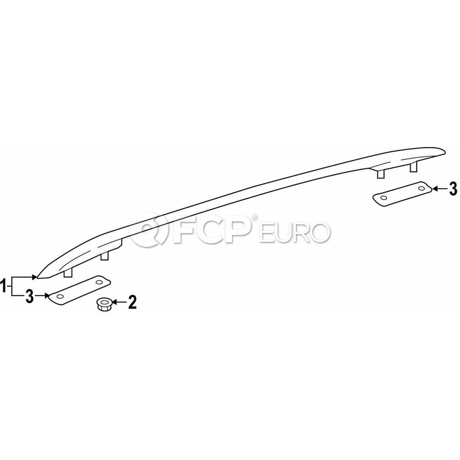 Volkswagen Roof Luggage Carrier Side Rail Gasket - Genuine VW 5NA898182 ...
