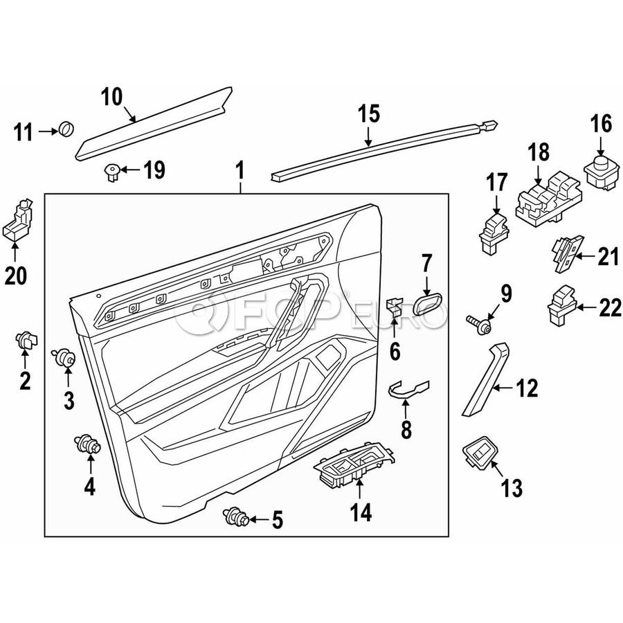 Volkswagen Door Lock Switch - Genuine VW 5NA962125WHS | FCP Euro