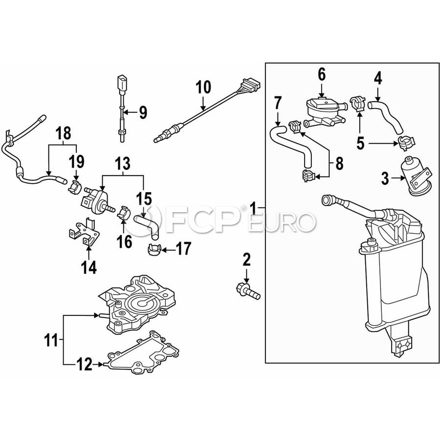 Audi VW Vacuum Hose - Genuine Audi VW 5Q0133366H | FCP Euro