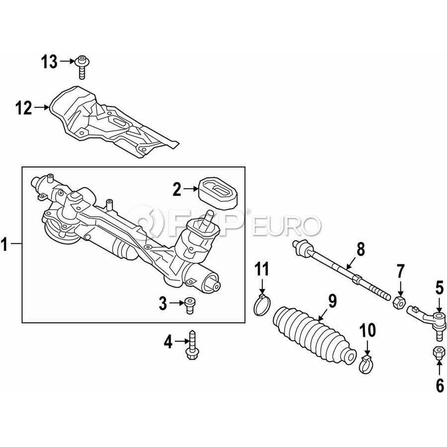Audi VW Steering Tie Rod End - Genuine VW Audi 5Q0423810 | FCP Euro