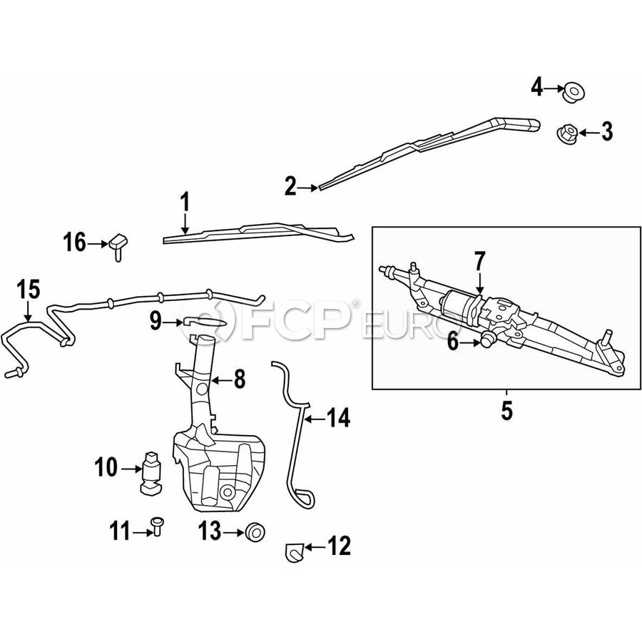 Volkswagen Windshield Wiper Linkage Grommet - Genuine VW 7B0955754 ...