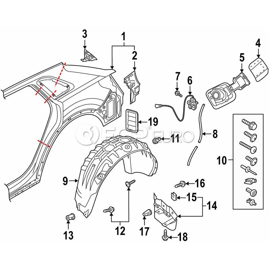 Audi VW Quarter Panel Vent - Genuine Audi VW 7N0819465F | FCP Euro