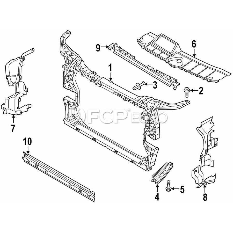 Audi Radiator Support Baffle - Genuine Audi 80A121284DP | FCP Euro