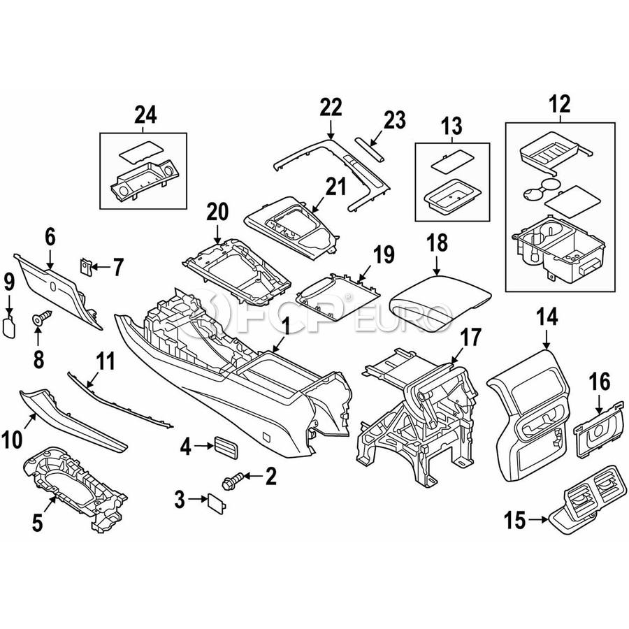 Audi Seat Armrest Base - Genuine Audi 80A864283D | FCP Euro