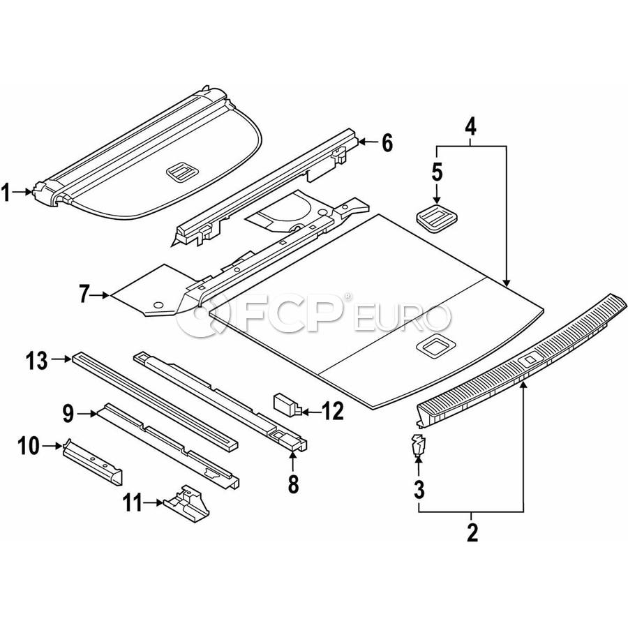 Audi Liftgate Trim Scuff Plate - Genuine Audi 80A864483D4PK | FCP Euro