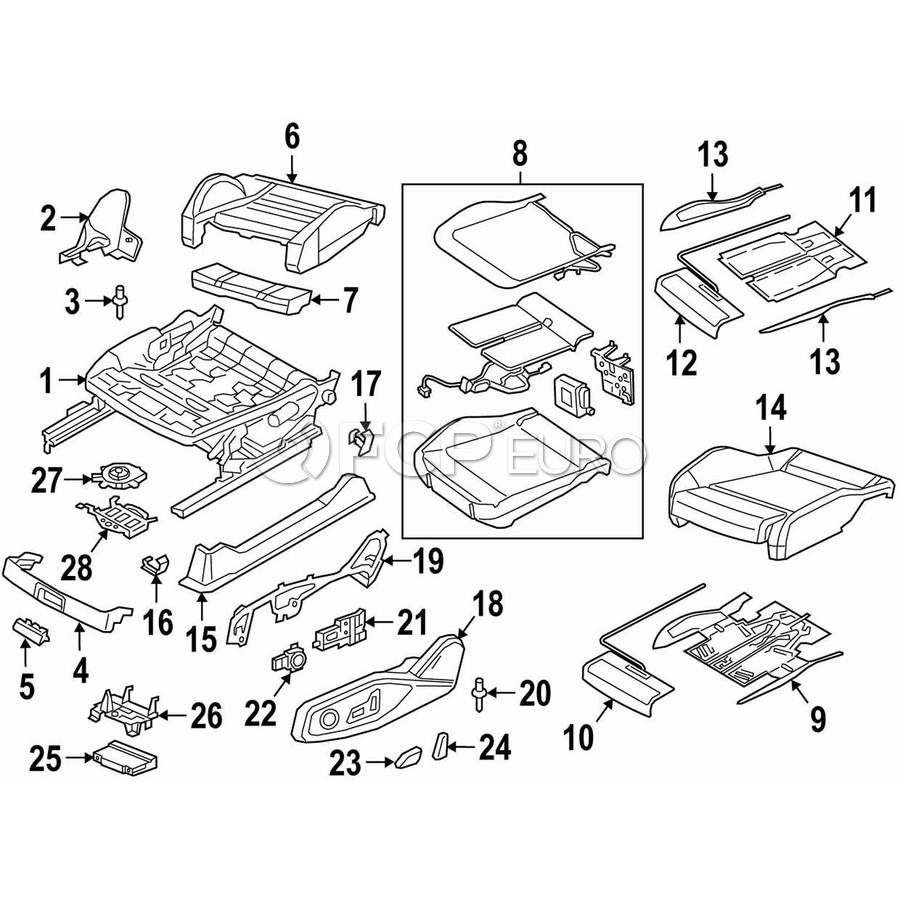 Audi Power Seat Switch - Genuine Audi 80A959747A | FCP Euro