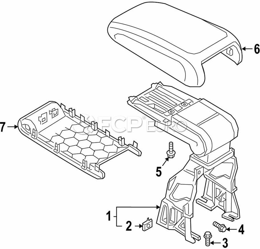 Audi Console Armrest Cover - Genuine Audi 83A864207A38M | FCP Euro