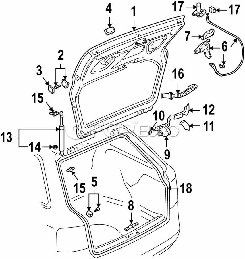 Audi Liftgate Lift Support - Genuine Audi 8E9827552K | FCP Euro