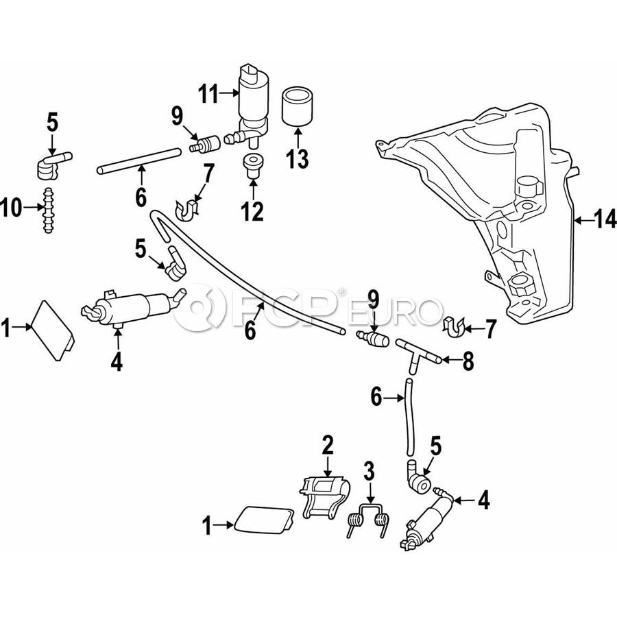 Audi Headlight Washer Hose Clip - Genuine Audi 8H0971848C | FCP Euro