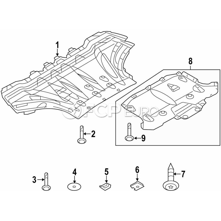 Audi Radiator Support Splash Shield Nut - Genuine Audi 8K0805922 | FCP Euro