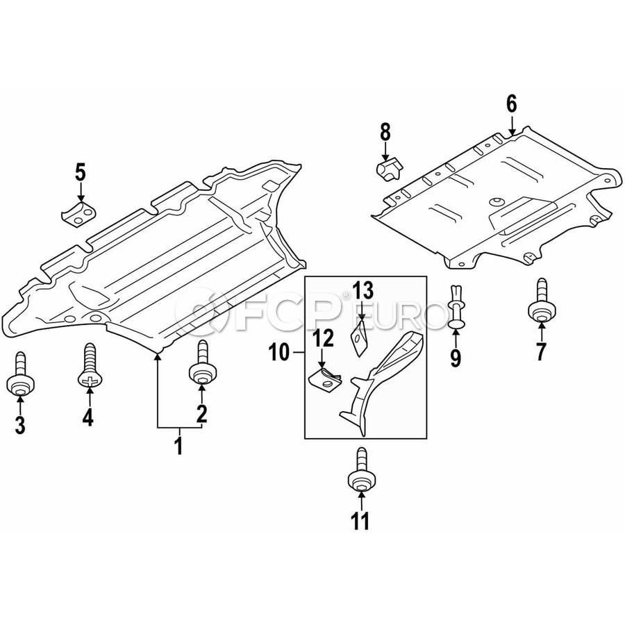 Audi Radiator Support Splash Shield - Genuine Audi 8K9863821C | FCP Euro