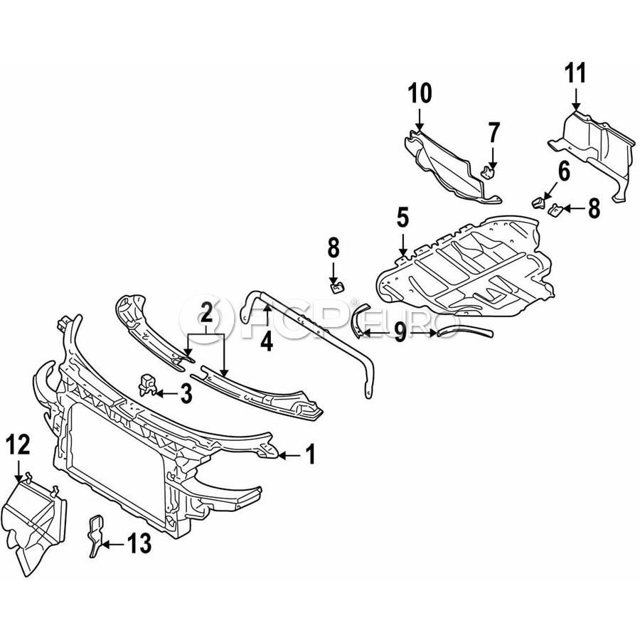Audi Radiator Support Splash Shield - Genuine Audi 8N0825250G | FCP Euro