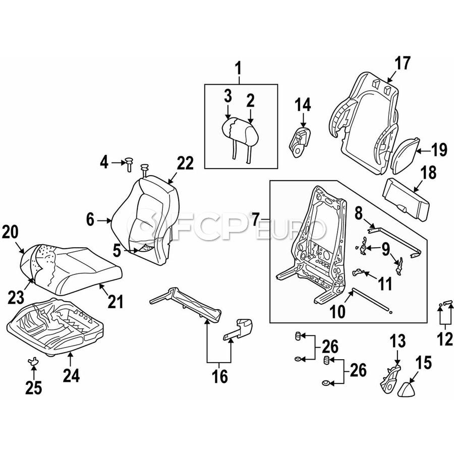 Audi Seat Back Recliner Adjustment Mechanism Cover - Genuine Audi ...