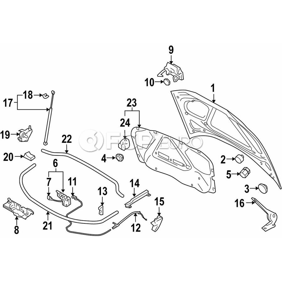 Audi Hood Latch - Genuine Audi 8P0823509D | FCP Euro