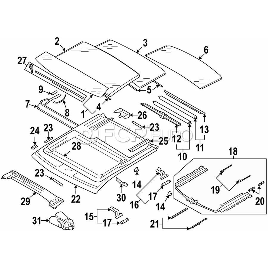 Audi Sunroof Cover Guide - Genuine Audi 8P4877307B78W | FCP Euro